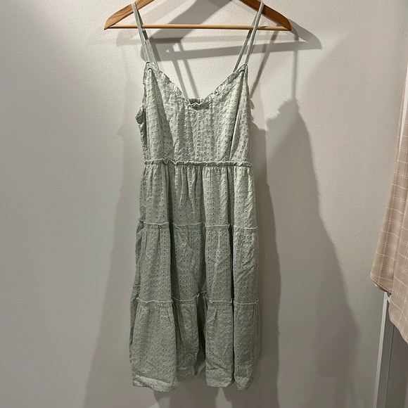 Sim & Sam | Dresses | Sim Sam Seafoam Green Midi Dress Tiered Crochet ...